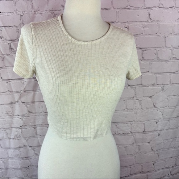 Free People | Tops | Free People Womens Xs Neutral Ribbed Knit Crop Top ...